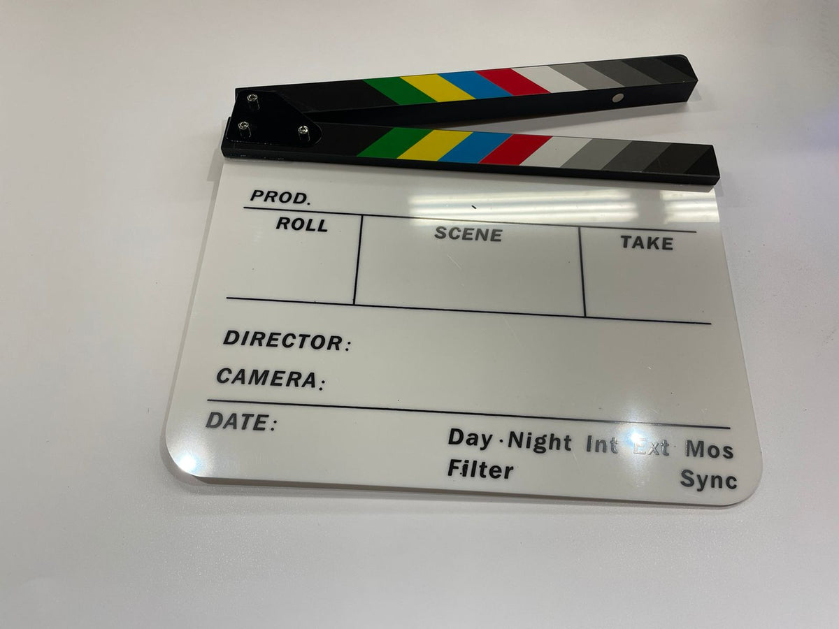 Elvid 9-Section Acrylic Production Slate with Color Clapper Sticks ...